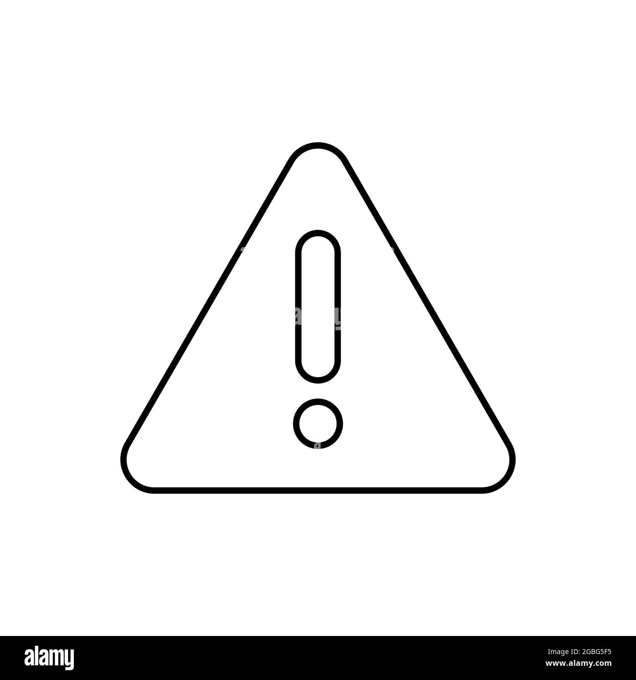 Triangle warning sign line icon. Exclamation mark in a triangle. Danger ...