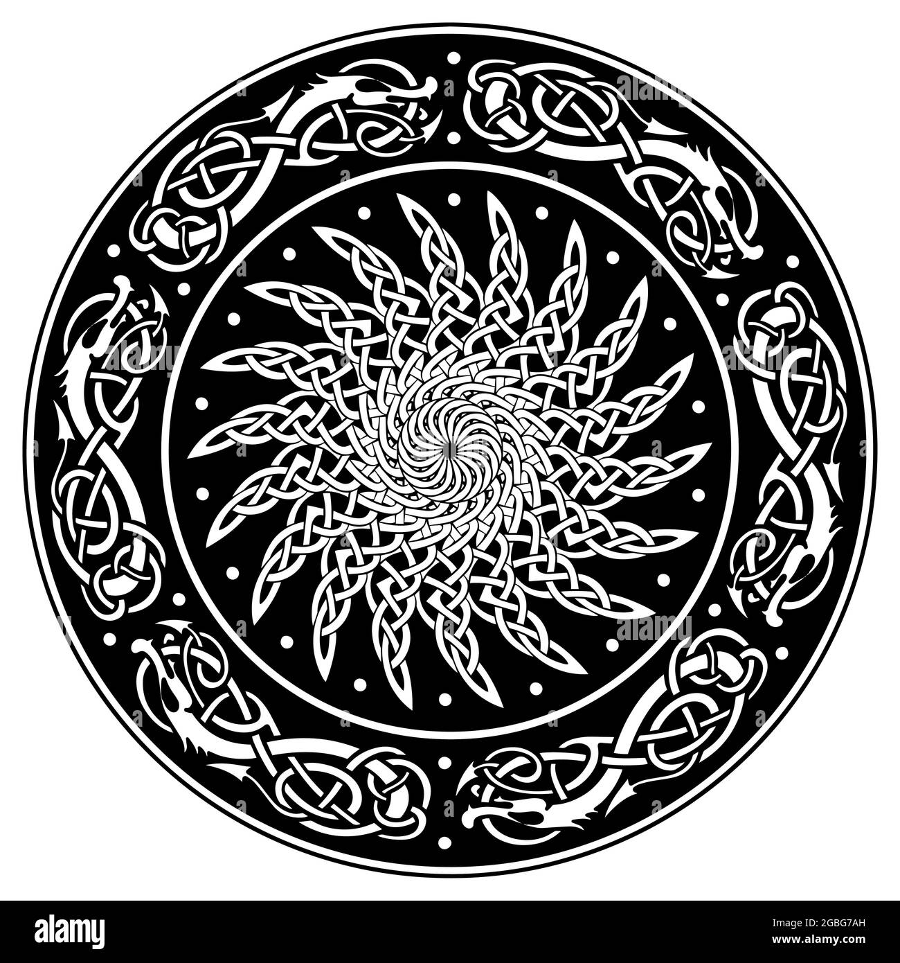 Celtic shield, decorated with a ancient European pattern Stock Vector ...