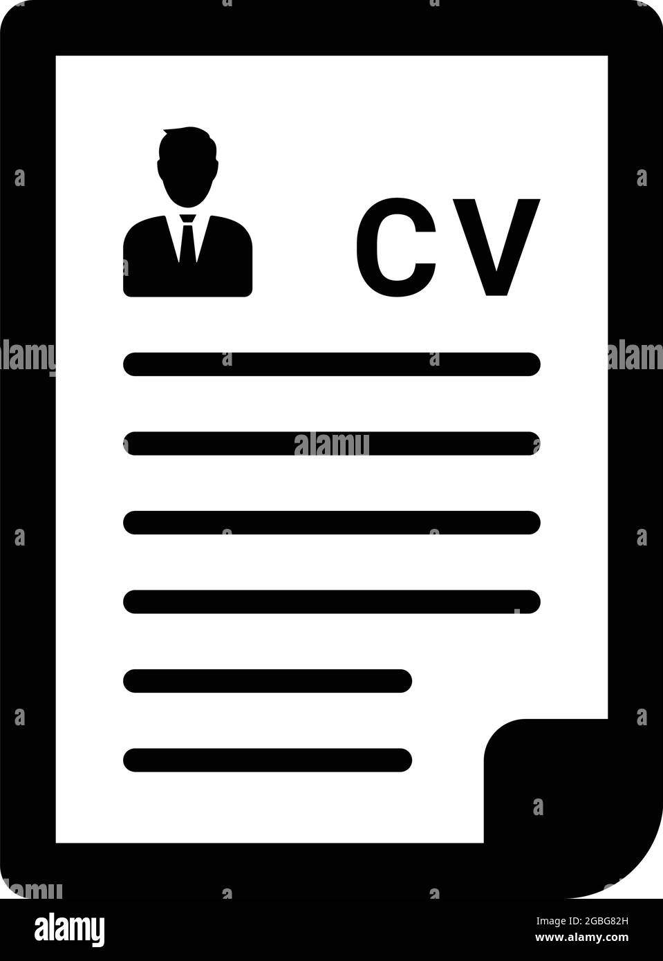 Cv, document icon - Vector EPS file. Perfect use for print media, web ...