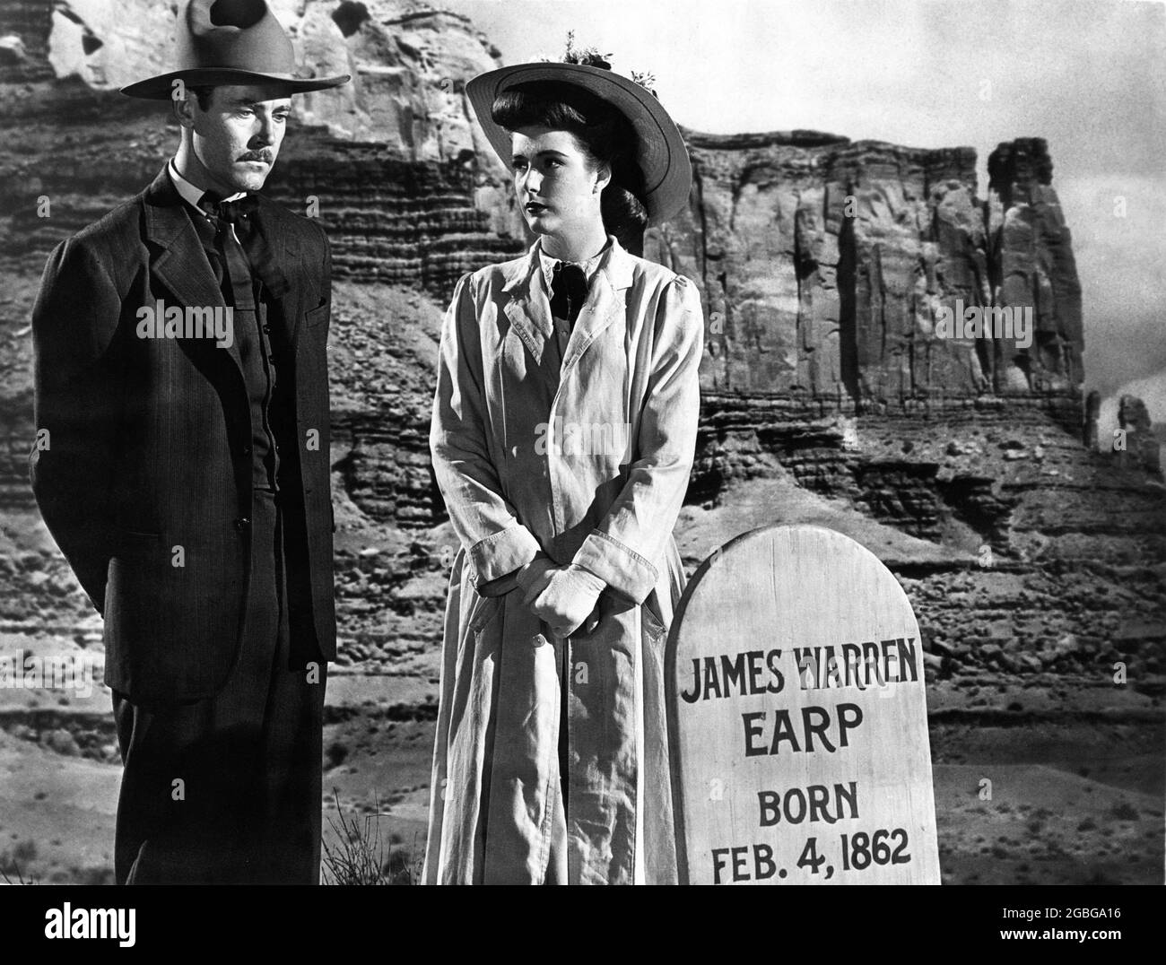 HENRY FONDA as Wyatt Earp and CATHY DOWNS as Clementine Carter in MY ...