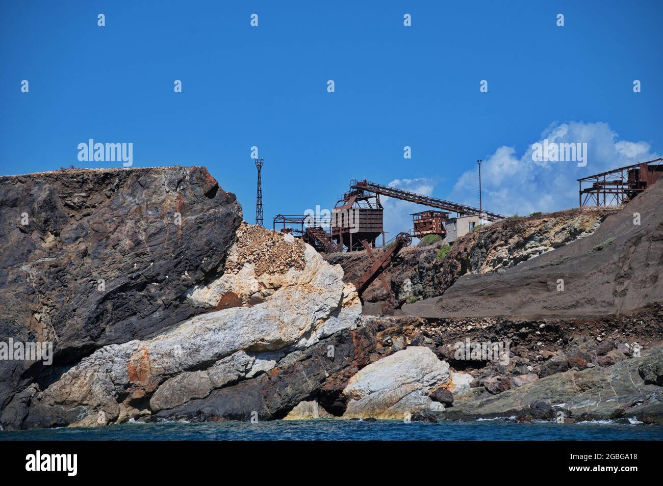 Old iron ore mine on the rocks of Elba island Stock Photo - Alamy