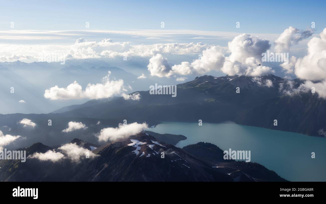 Aerial View from Airplane of Canadian Mountain Landscape Stock Photo ...