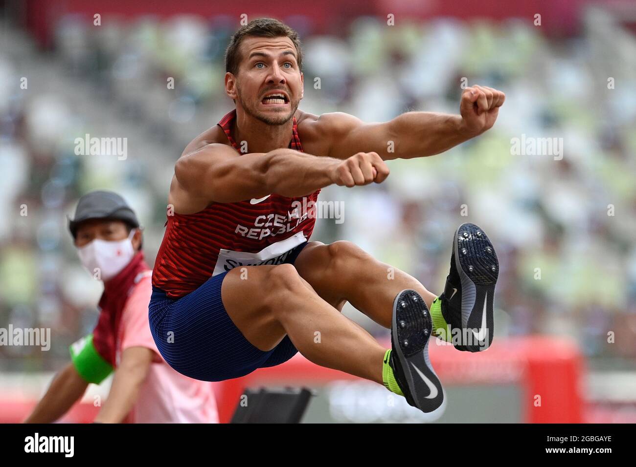 Tokyo, Japan. 04th Aug, 2021. Czech Jiri Sykora competes in long jump ...