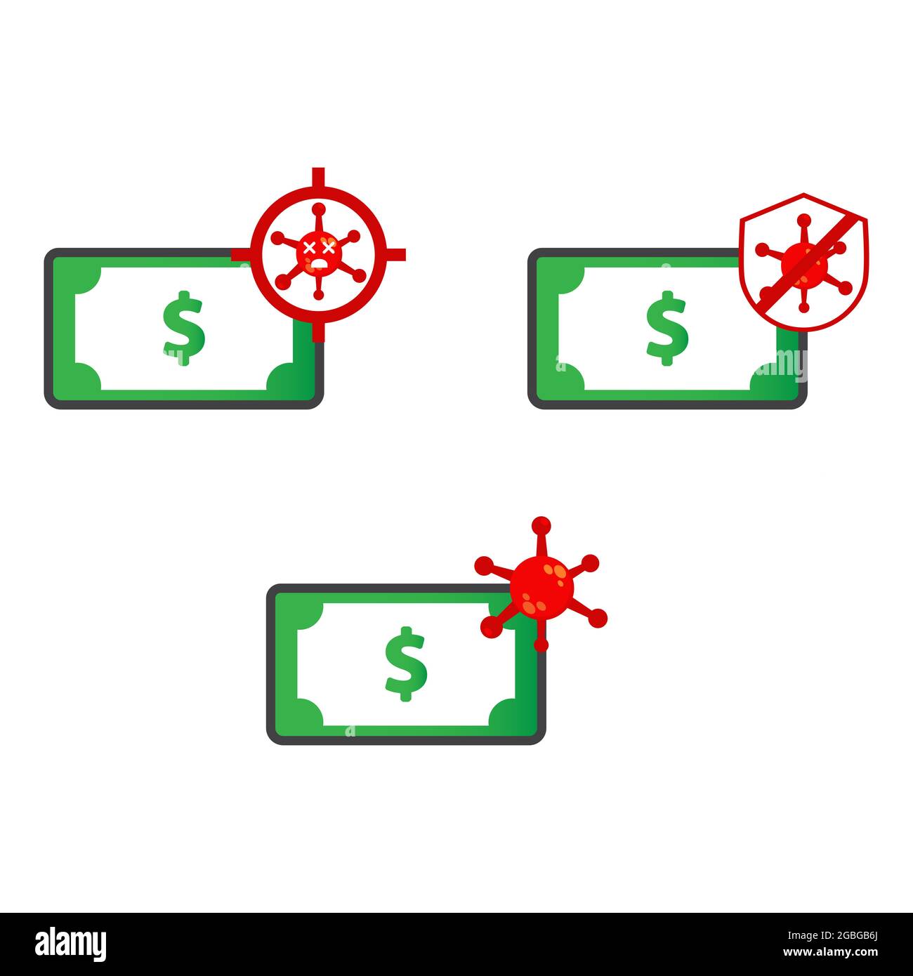 virus with money illustration design. financial security warning ...