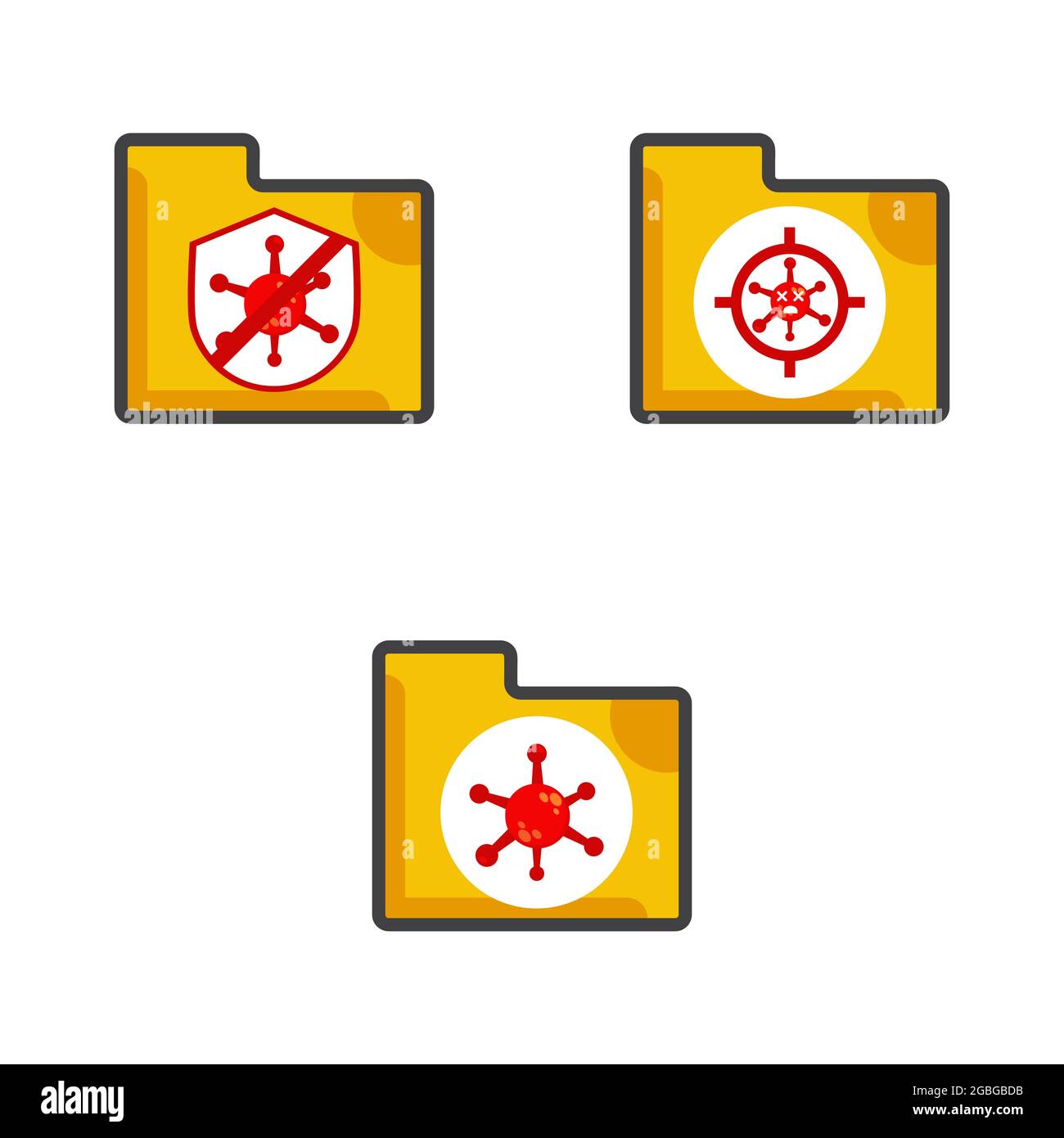 virus with file folder illustration design. data security illustration ...