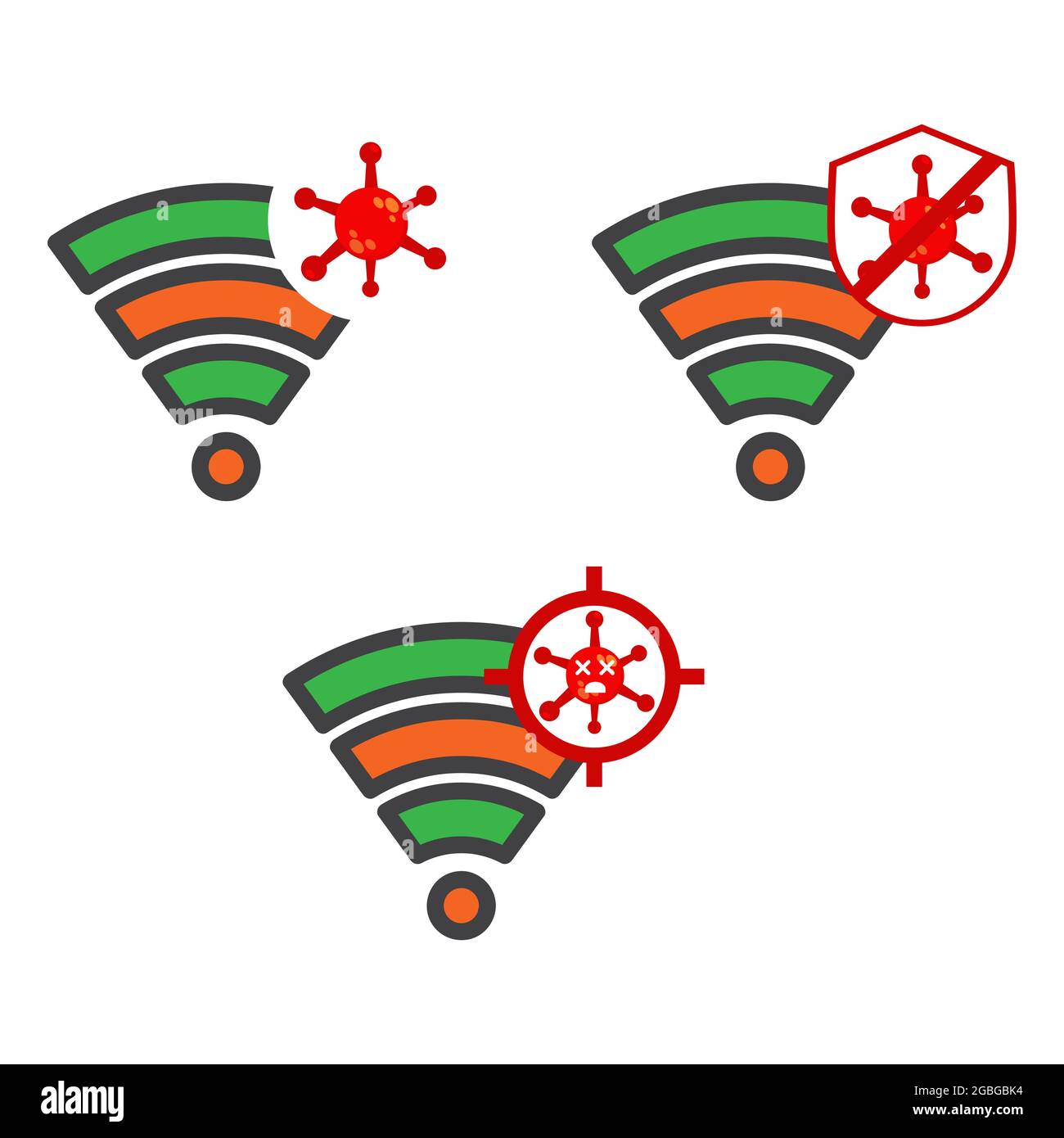 virus with wifi illustration design. data security illustration design ...