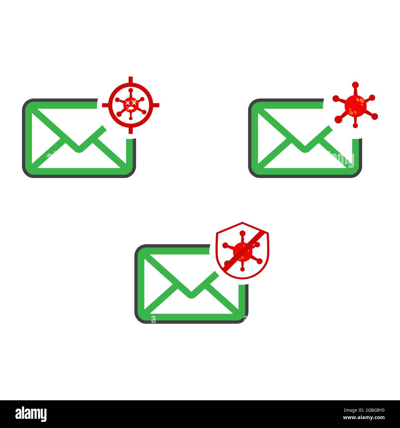 virus with message illustration design. message security illustration ...