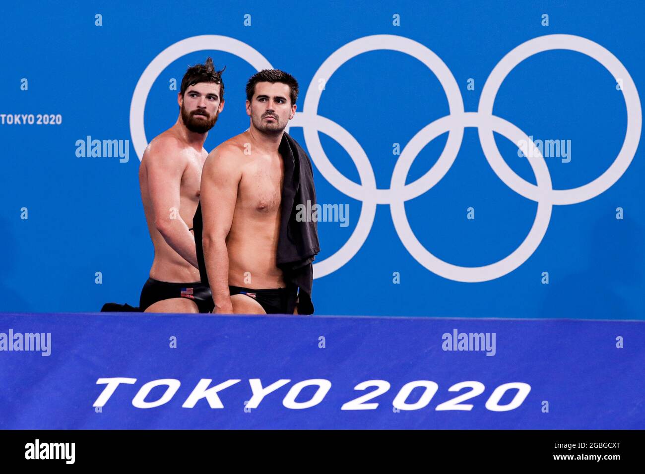 TOKYO, JAPAN - AUGUST 4: Alex Wolf of United States, Ben Hallock of ...