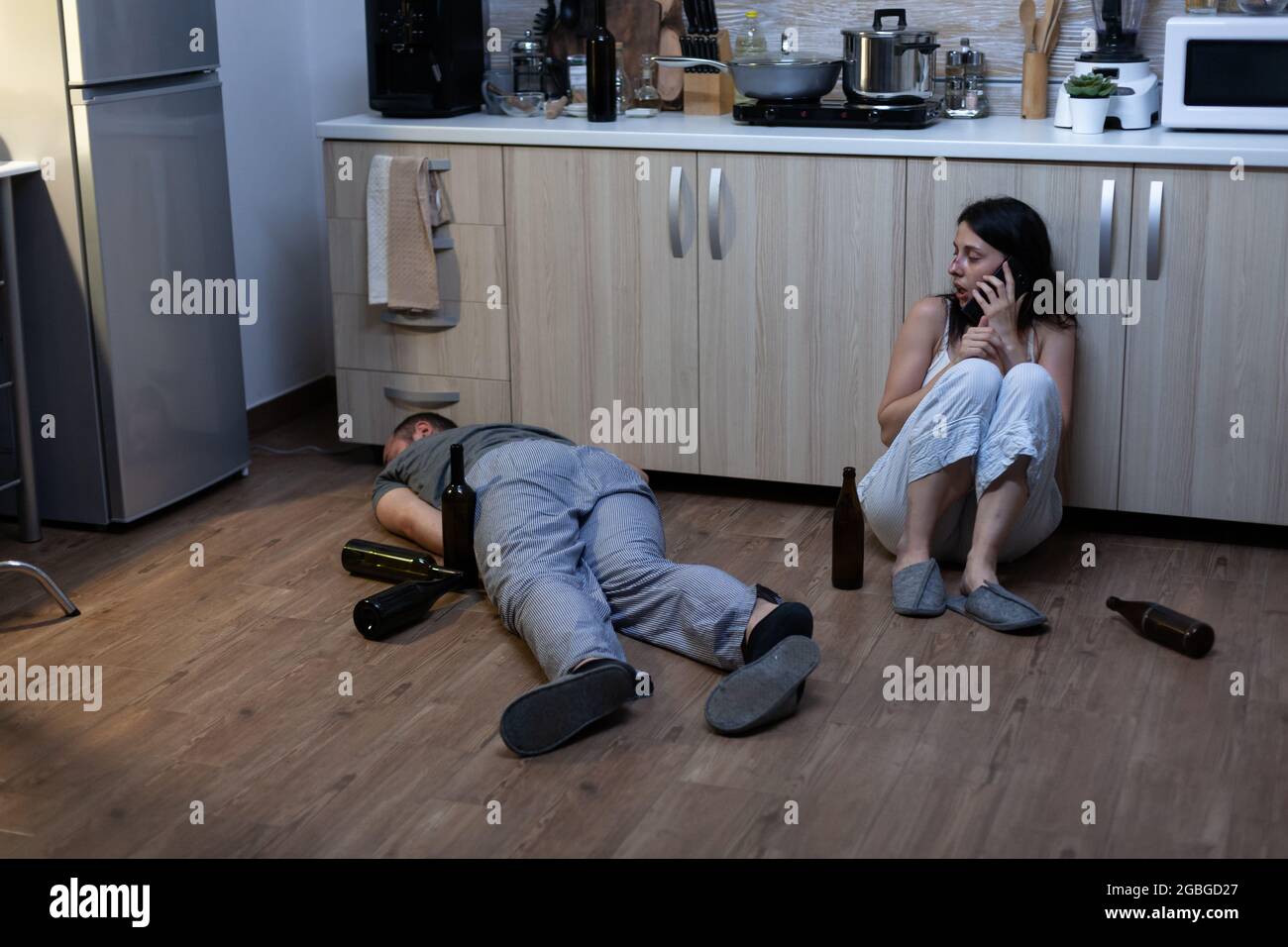 Drunk woman floor hi-res stock photography and images - Alamy
