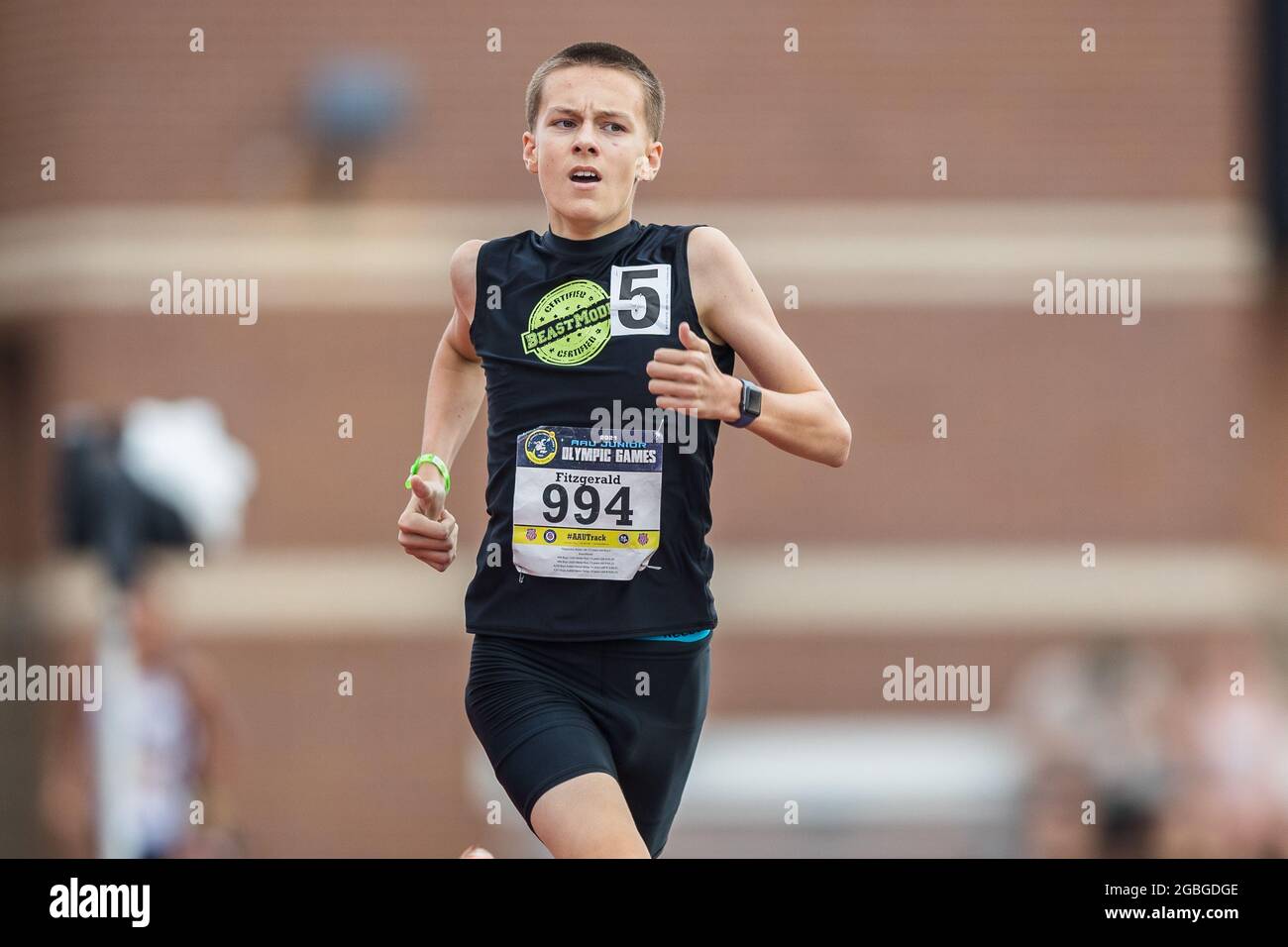 August 3, 2021: Aiden Fitzgerald competes in the Boys 1500 Meter Run 13 ...