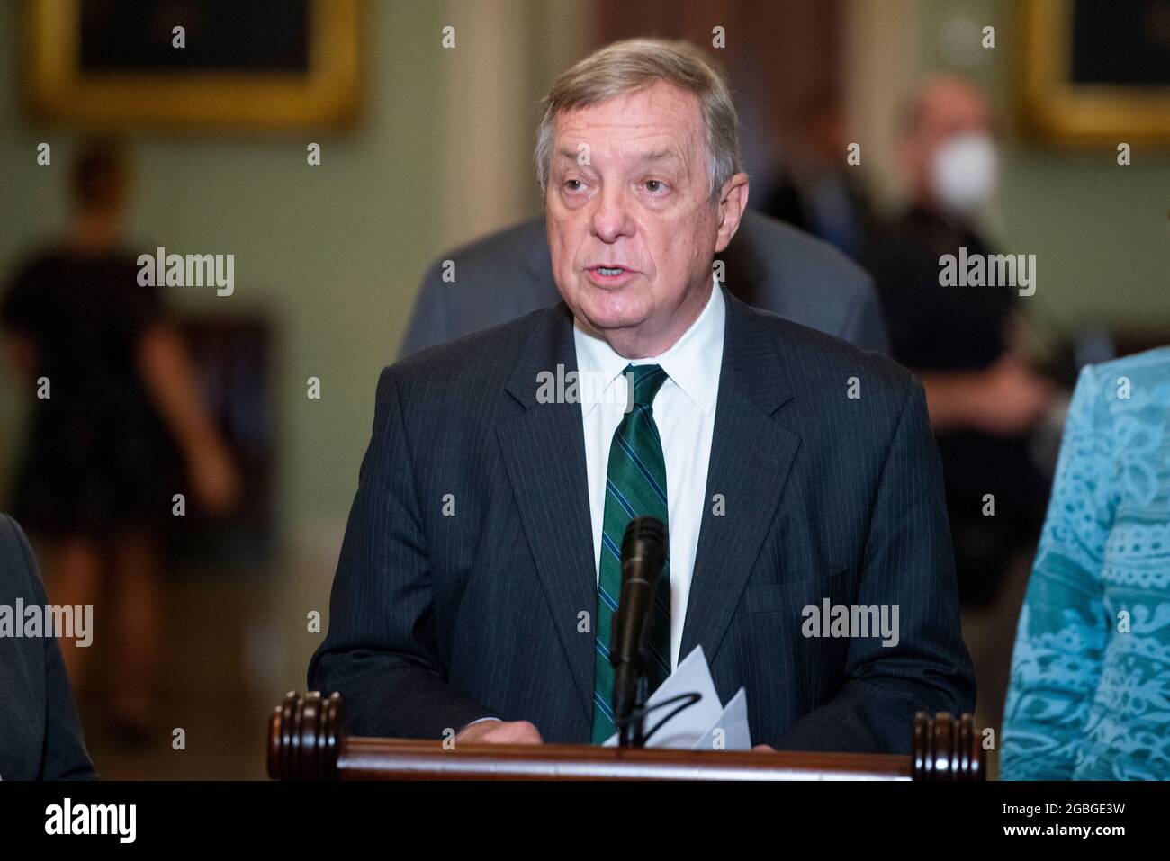 United States Senator Dick Durbin (Democrat of Illinois) offers remarks ...