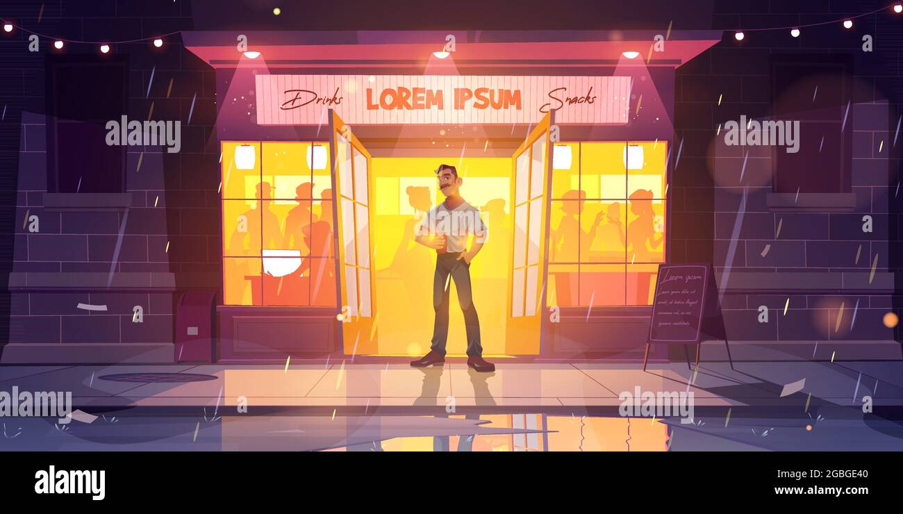 City autumn cafe Stock Vector Images - Alamy