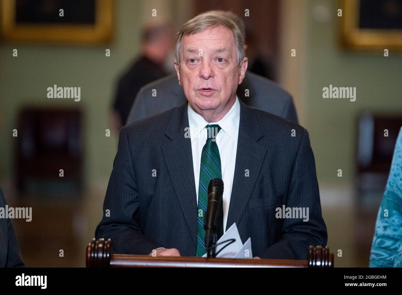 United States Senator Dick Durbin (Democrat of Illinois) offers remarks ...