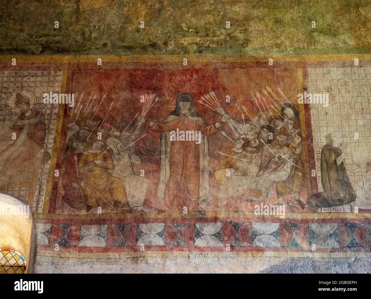 Allegory of Death Polychrome Painting. Saint André Abbey Church ...