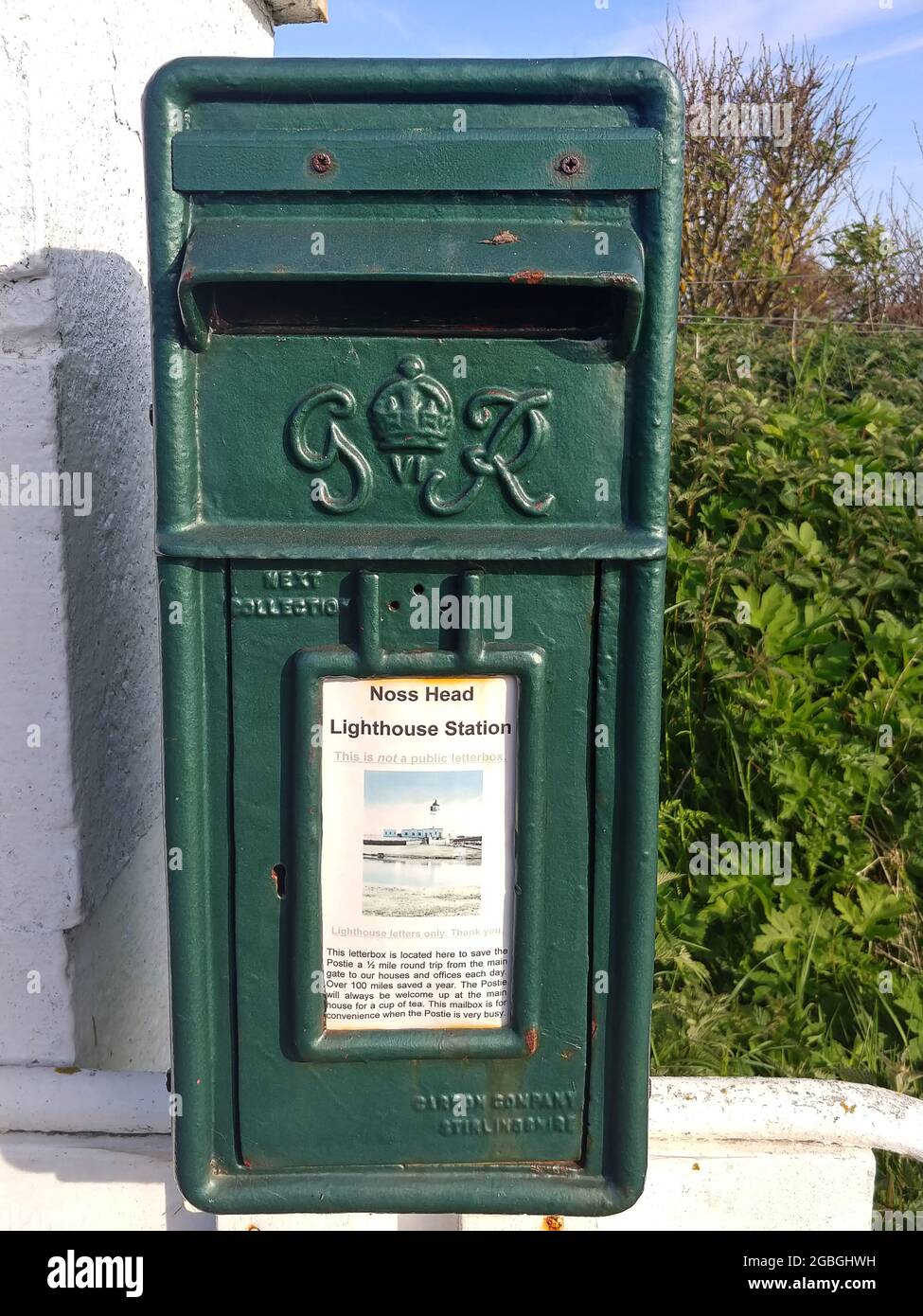 A green post box from the reign of King George VI in Scotland, UK Stock ...