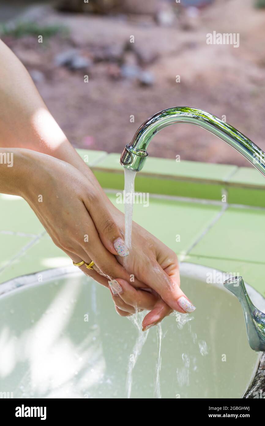 Washing Hands. Cleaning Hands. Hygiene outdoor Stock Photo - Alamy Washing Hands. Cleaning Hands. Hygiene outdoor Stock Photo - Alamy