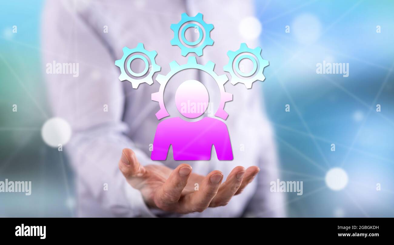 Competence concept above the hand of a man in background Stock Photo ...