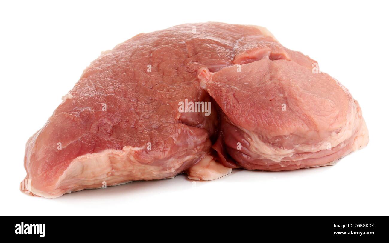 A large piece of pork isolated on white Stock Photo - Alamy