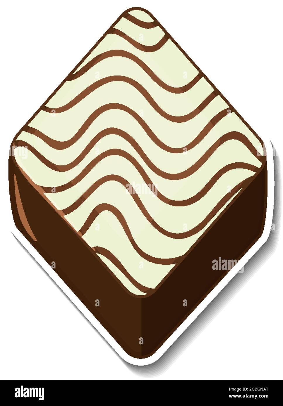 Chocolate brownie sticker isolated on white background illustration ...