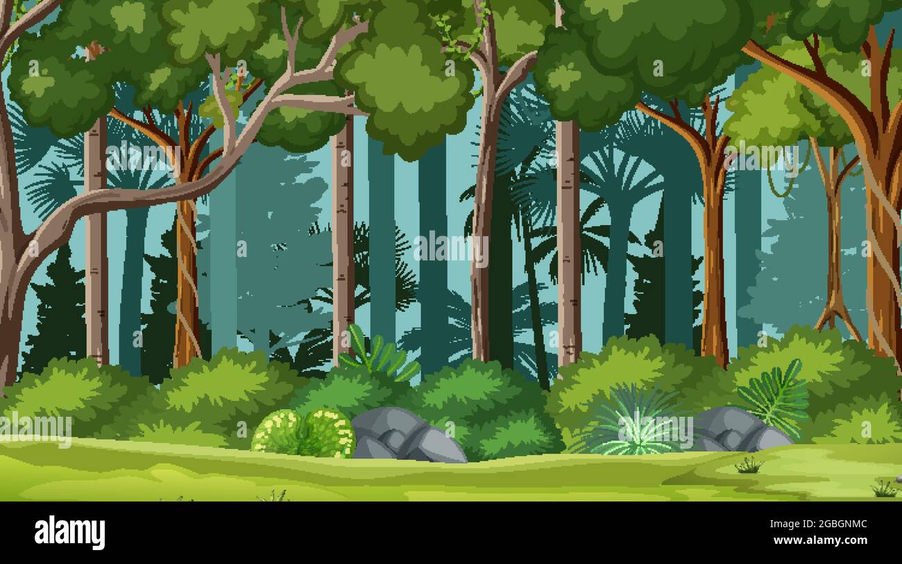 Blank forest landscape scene illustration Stock Vector Image & Art - Alamy