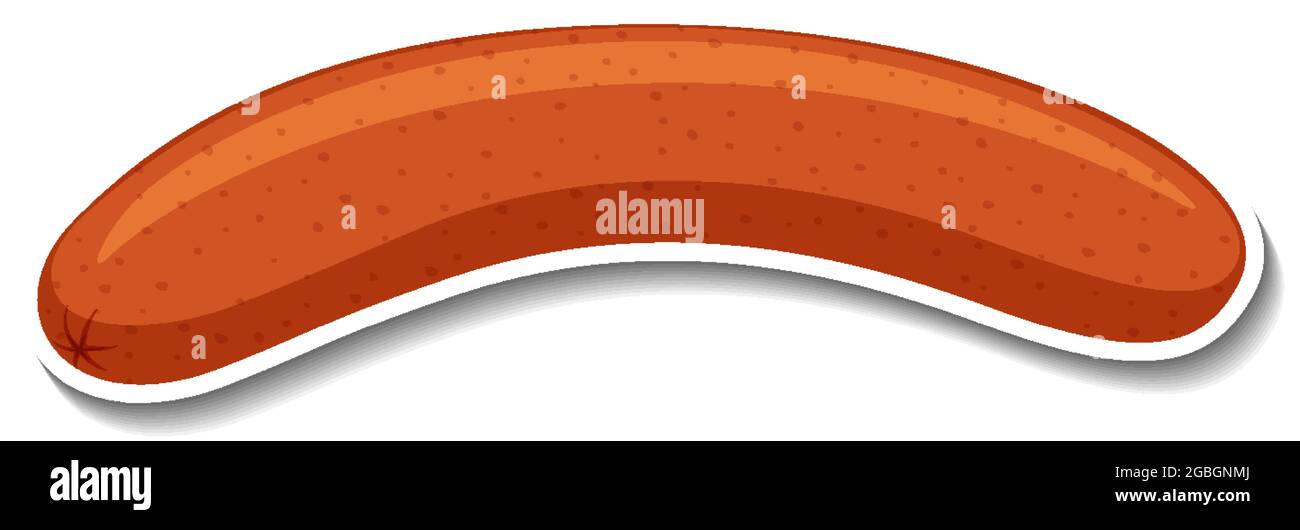 A sausage sticker on white background illustration Stock Vector Image ...