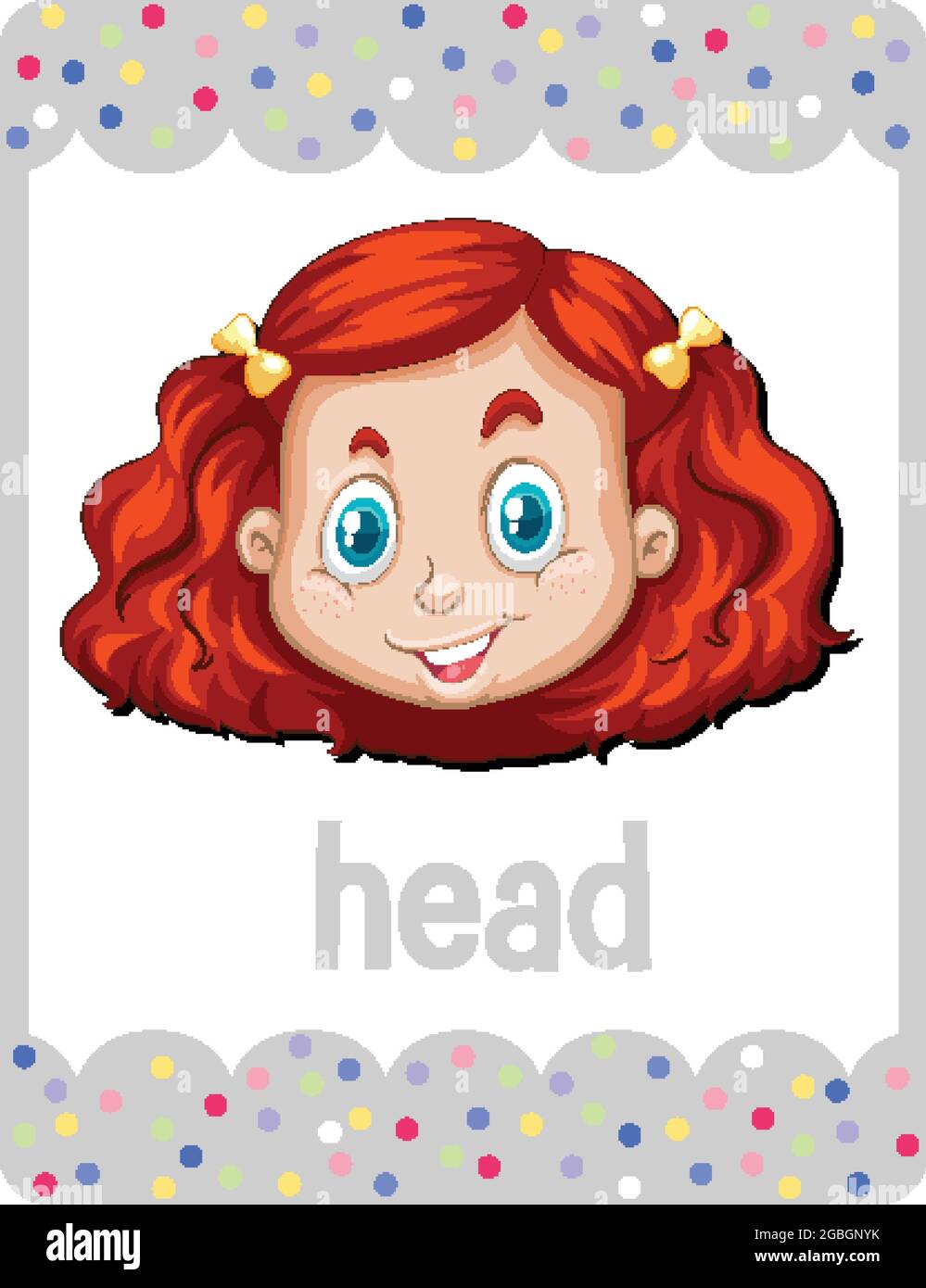 Vocabulary flashcard with word Head illustration Stock Vector Image ...