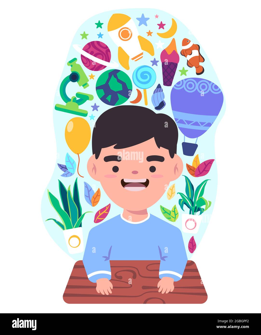 kids with the blue sweater learn imagine of sciences likes how balloon ...