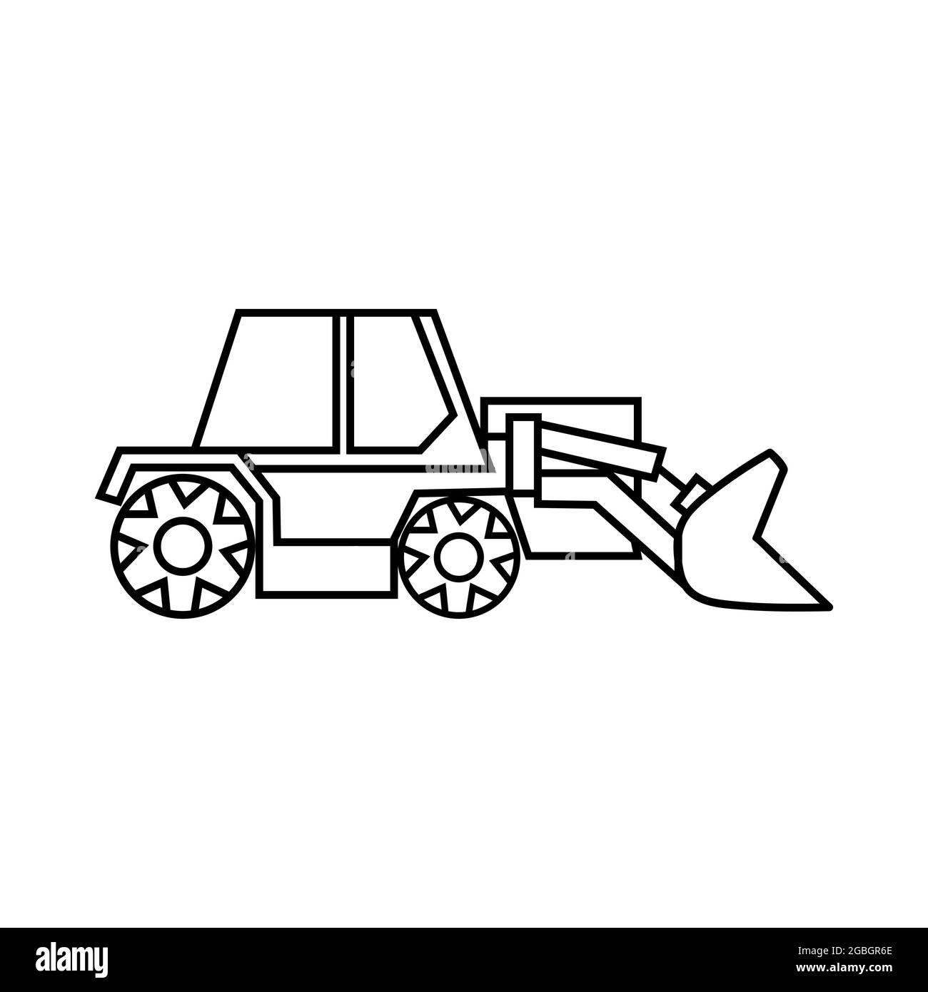 Wheel loader icon linear Stock Vector Images - Alamy
