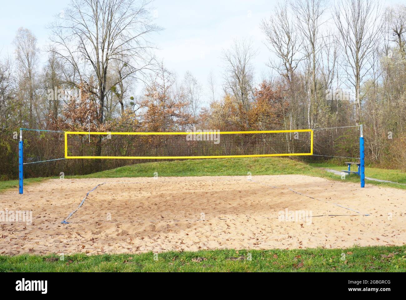 Abandoned beach volleyball field Stock Photo - Alamy
