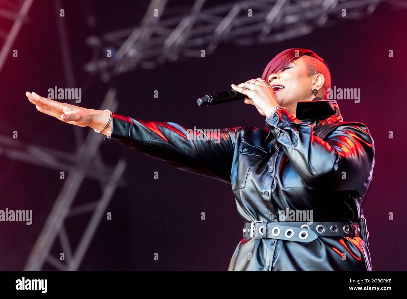 Gabrielle singer, performing at Fantasia music festival in Maldon ...