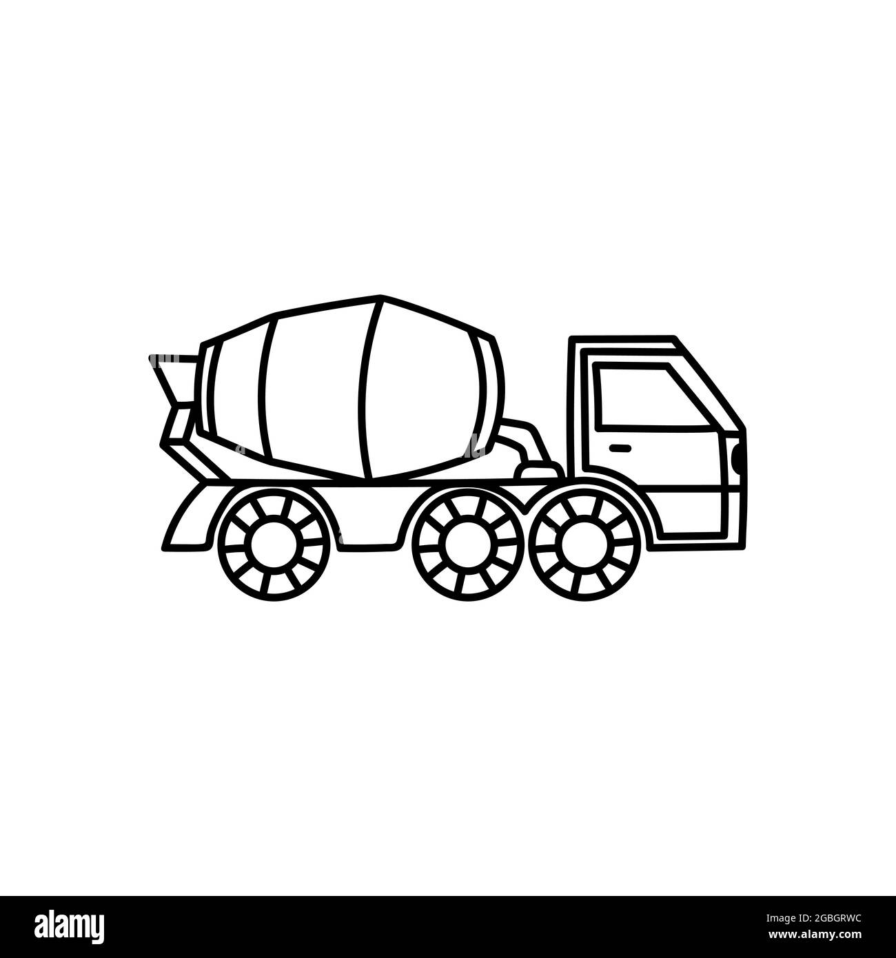 Concrete mixer icon, vector isolated simple mixer truck symbol Stock ...