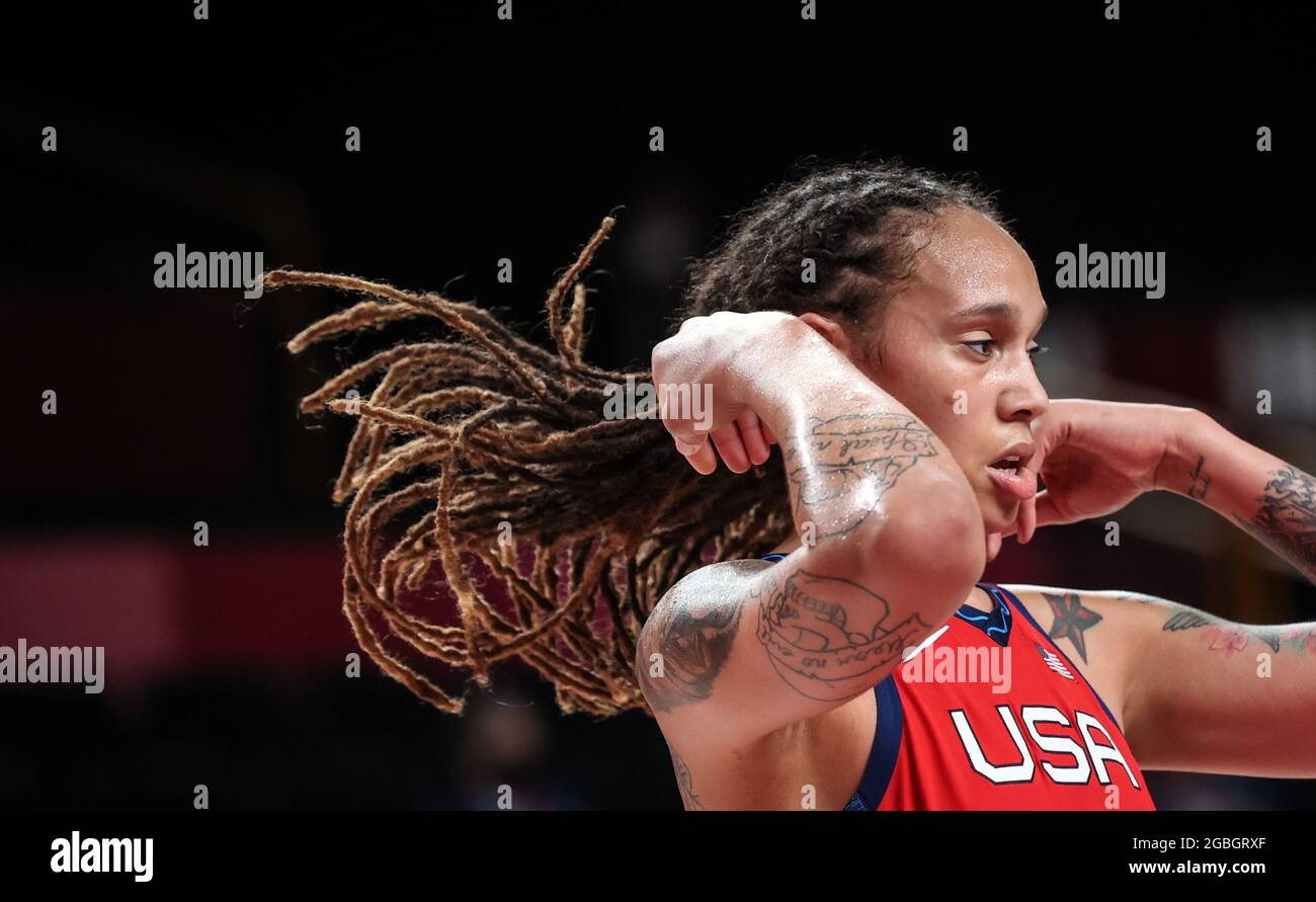 Saitama, Japan. 4th Aug, 2021. Brittney Griner of the United States ...
