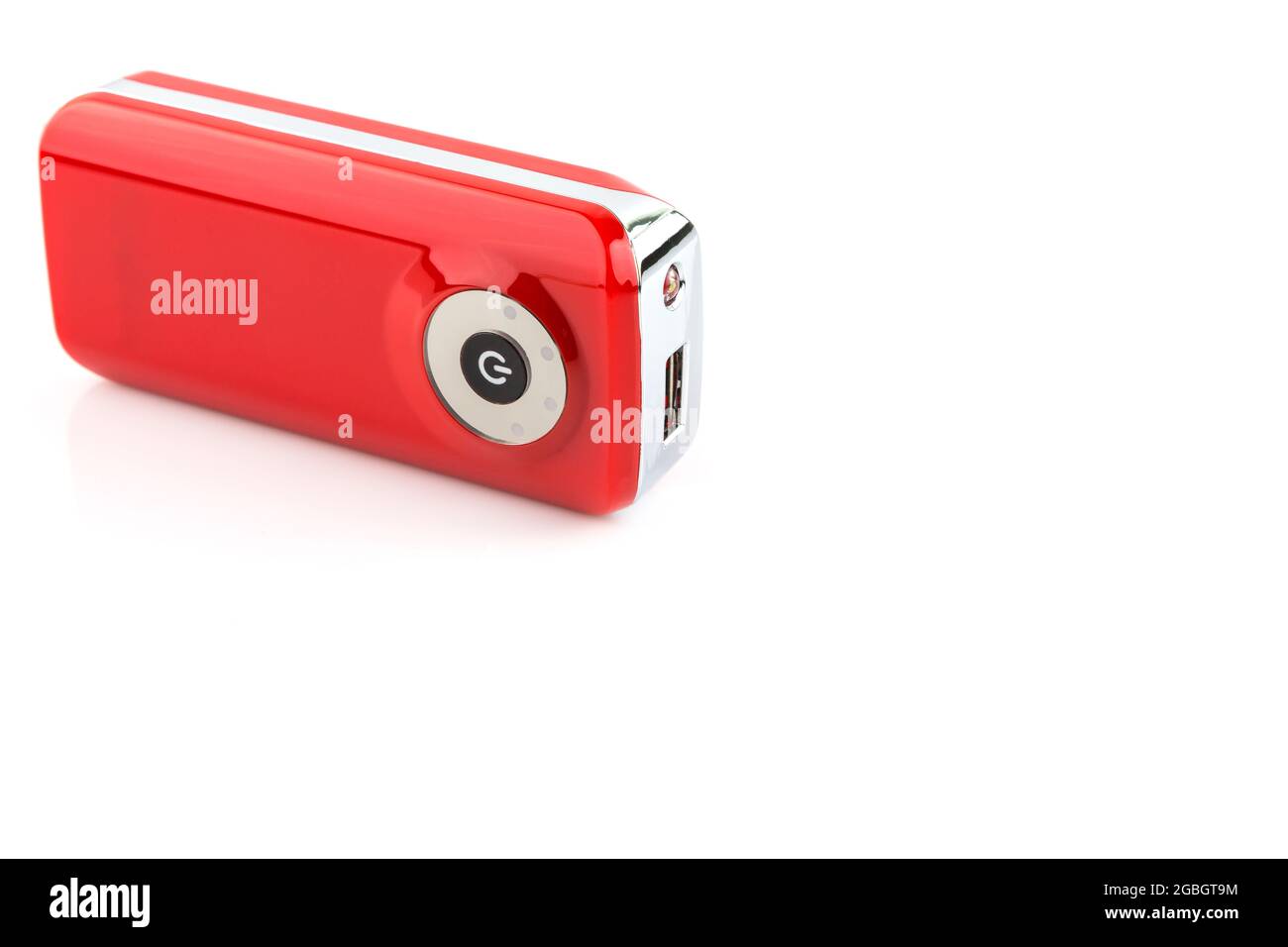 red power bank isolated on white background Stock Photo - Alamy