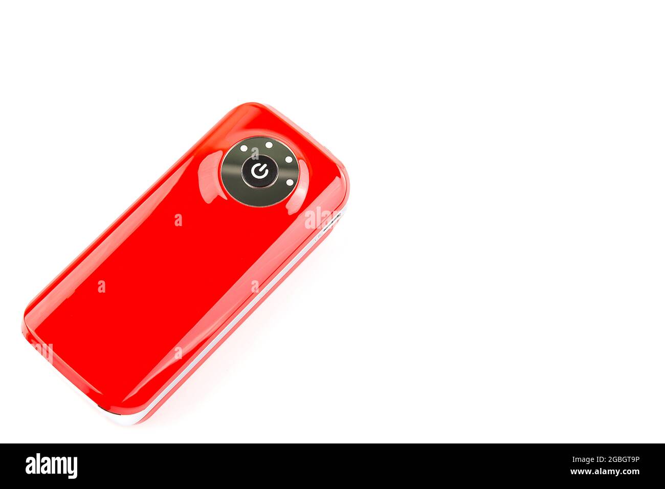 red power bank isolated on white background Stock Photo - Alamy