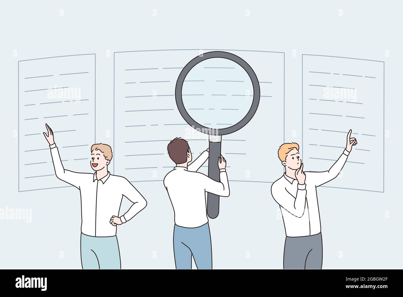 Looking in details Stock Vector Images - Alamy