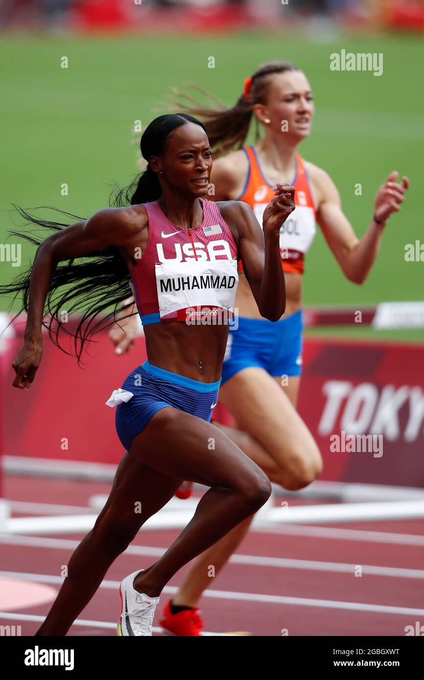 Tokyo, Japan. 4th Aug, 2021. USA's DALILAH MUHAMMAD competes in the ...