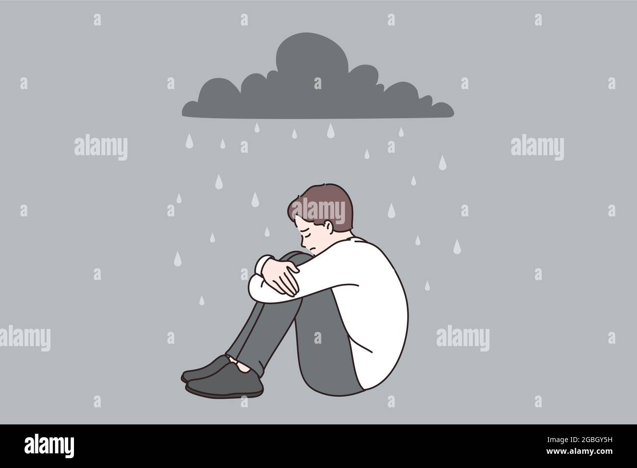 Depression and feeling lonely concept. Young depressed sad frustrated ...