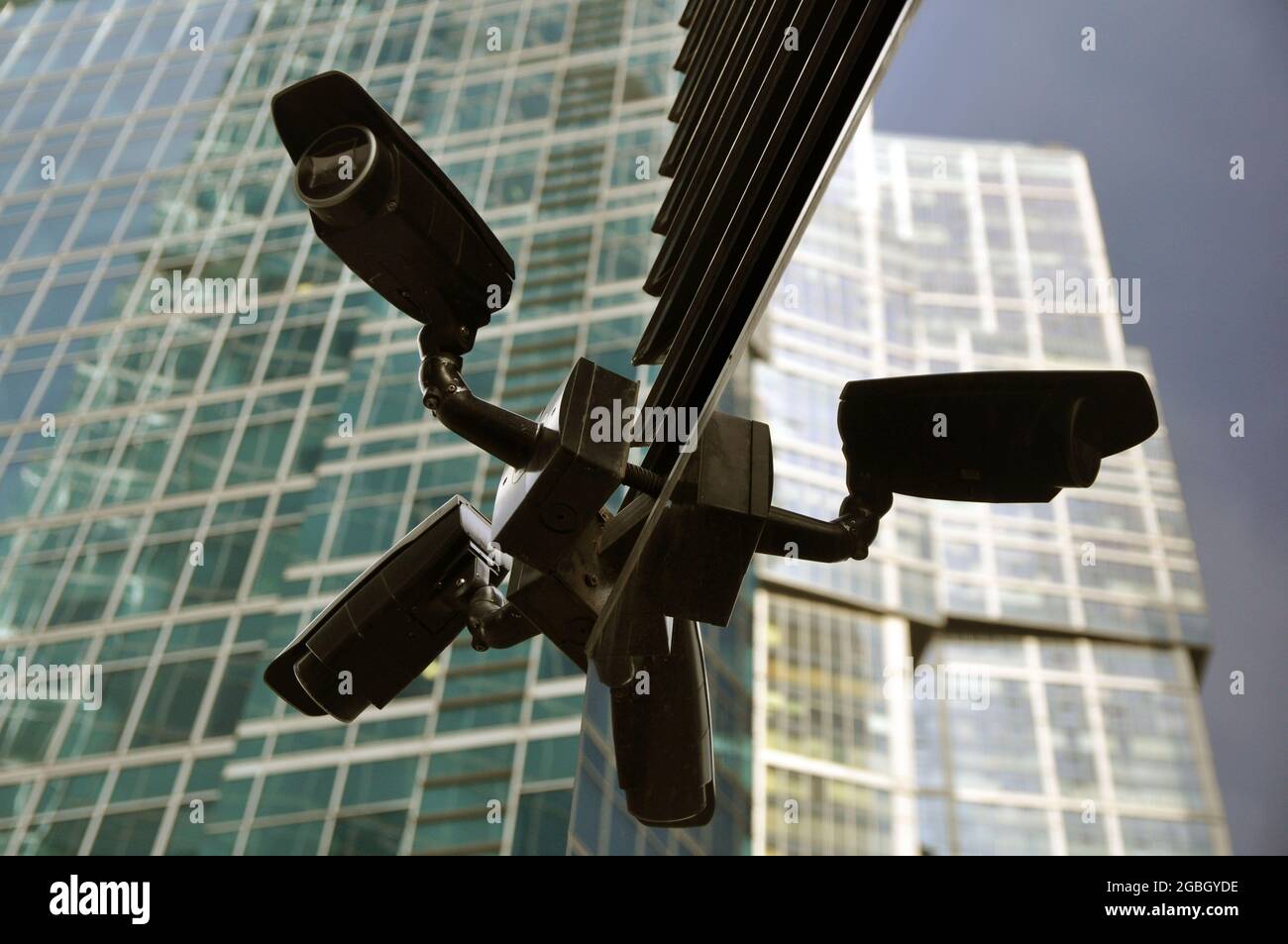 Security cameras in the structure of a modern city. CCTV Stock Photo ...