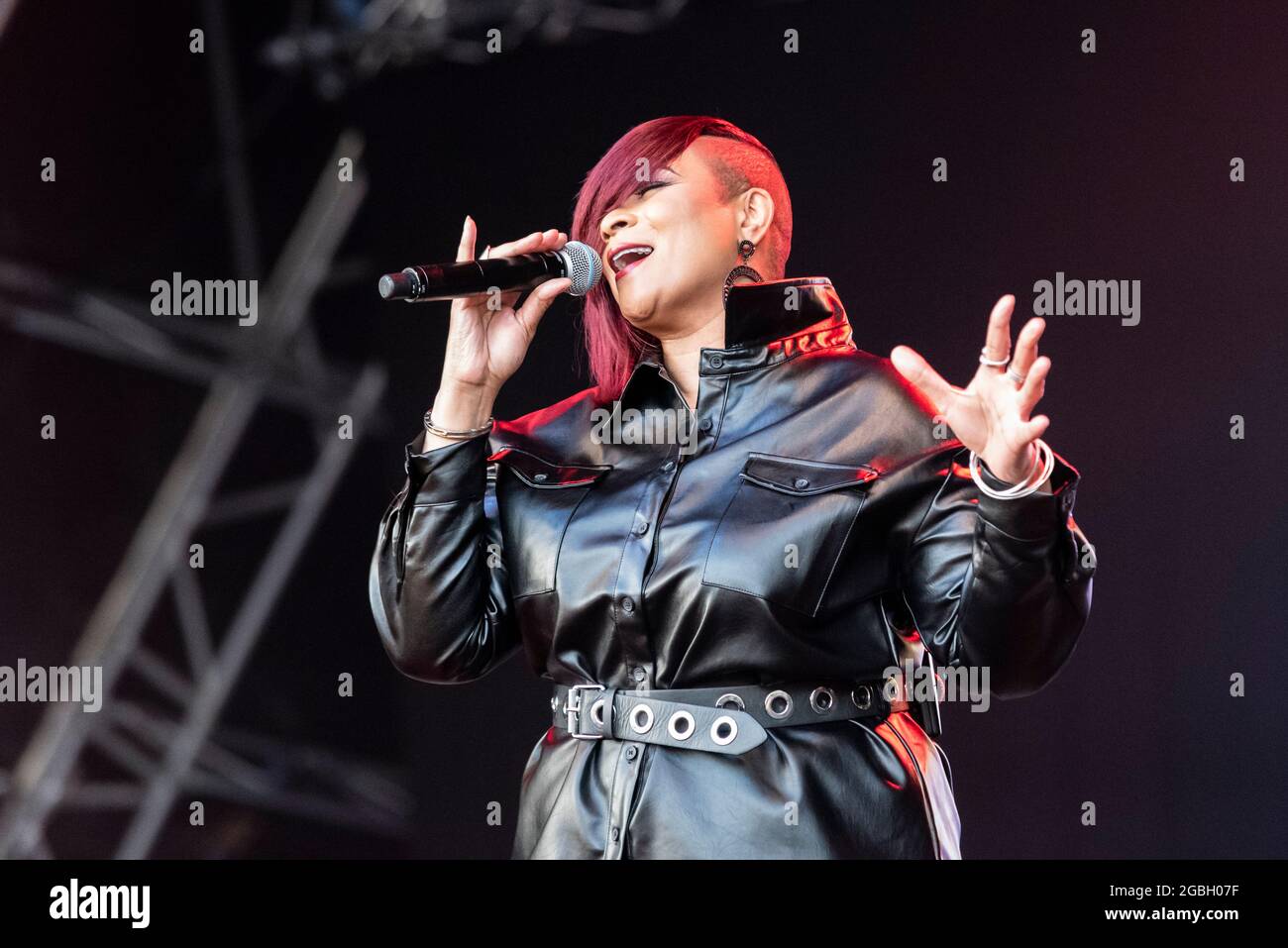 Gabrielle singer, performing at Fantasia music festival in Maldon ...