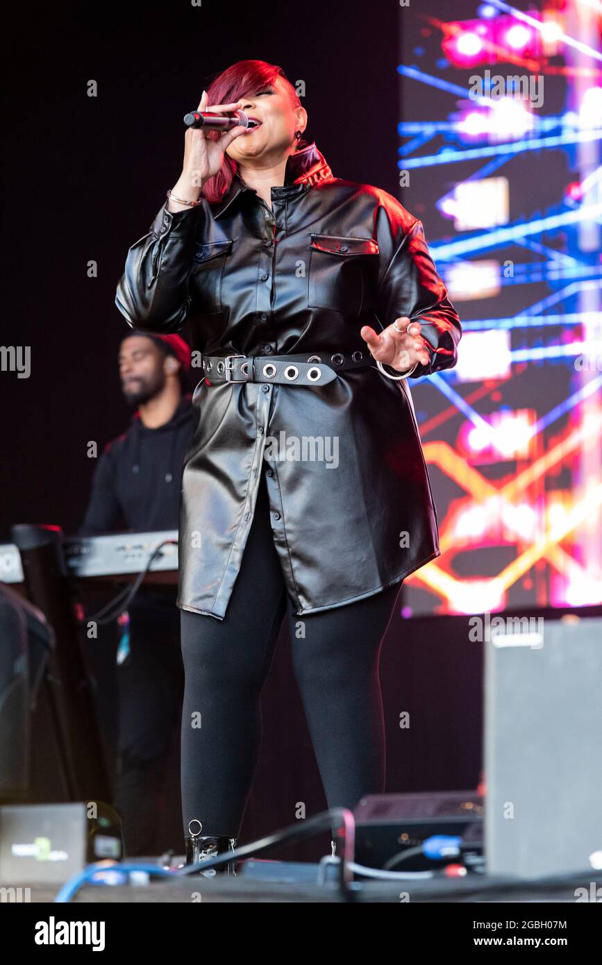 Gabrielle singer, performing at Fantasia music festival in Maldon ...