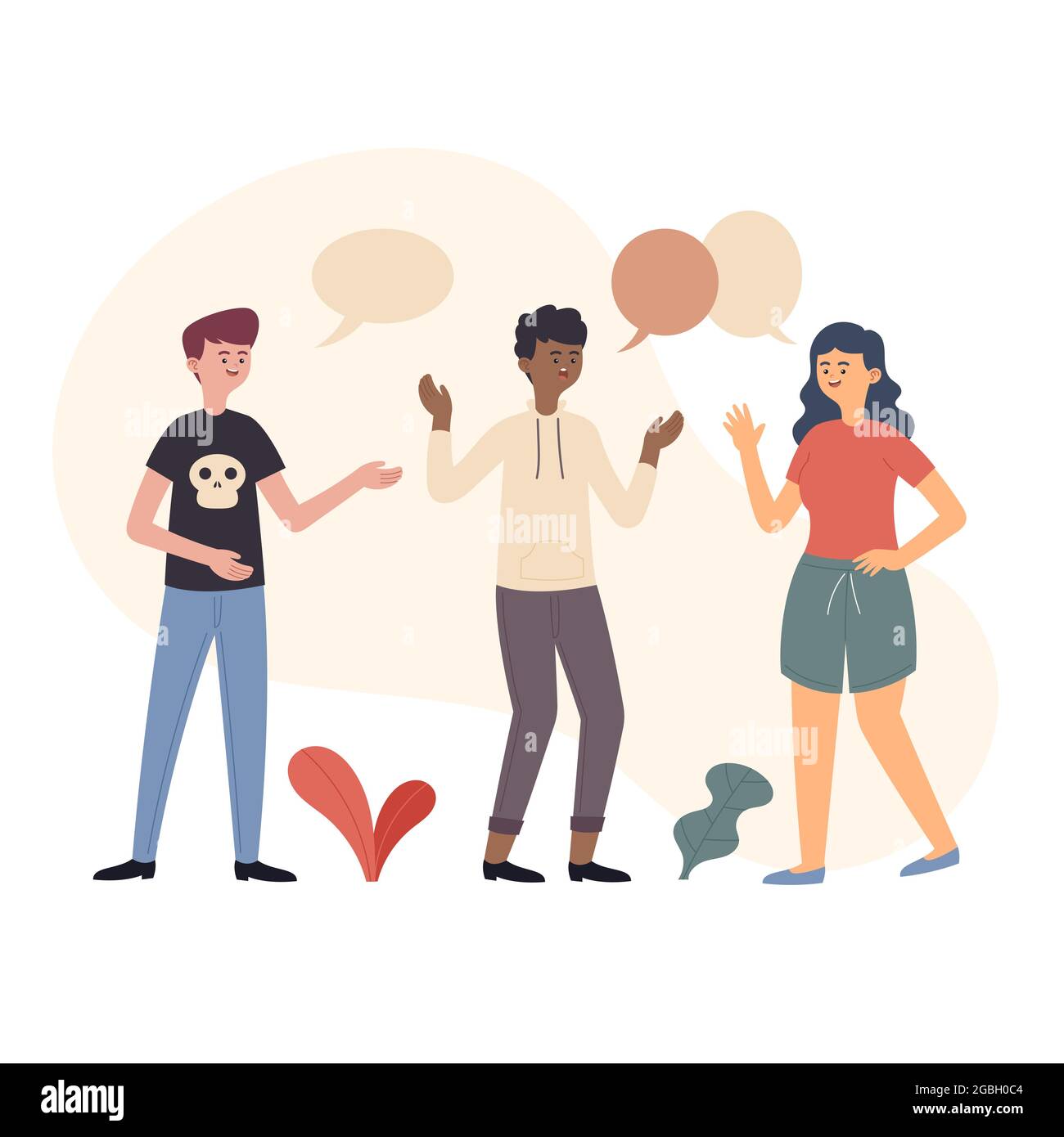 Hand drawn flat people talking Vector illustration Stock Vector Image ...