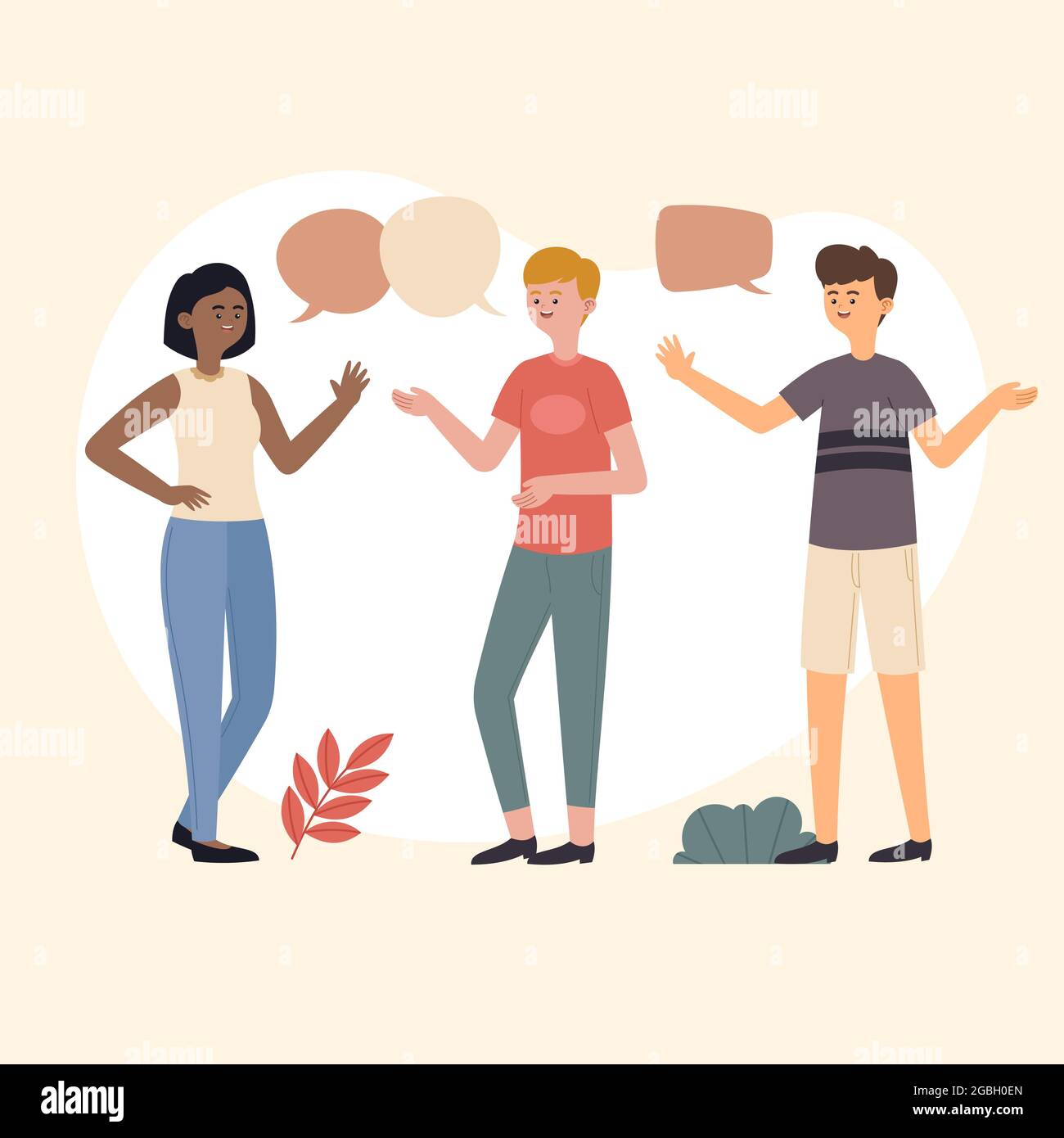 Hand drawn flat design people talking Vector illustration Stock Vector ...