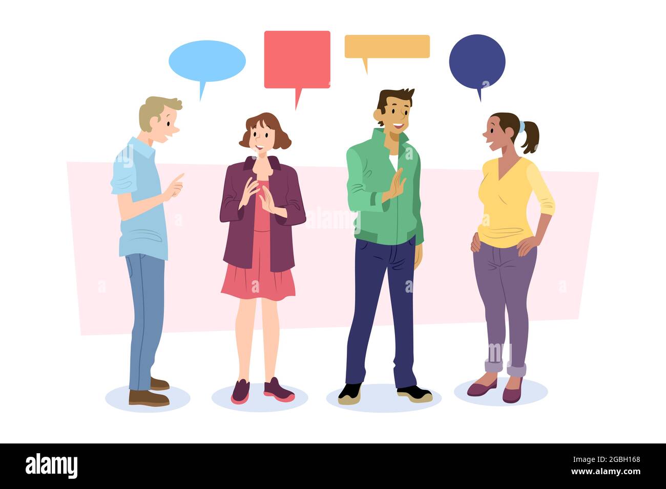 Hand drawn flat people talking Vector illustration Stock Vector Image ...