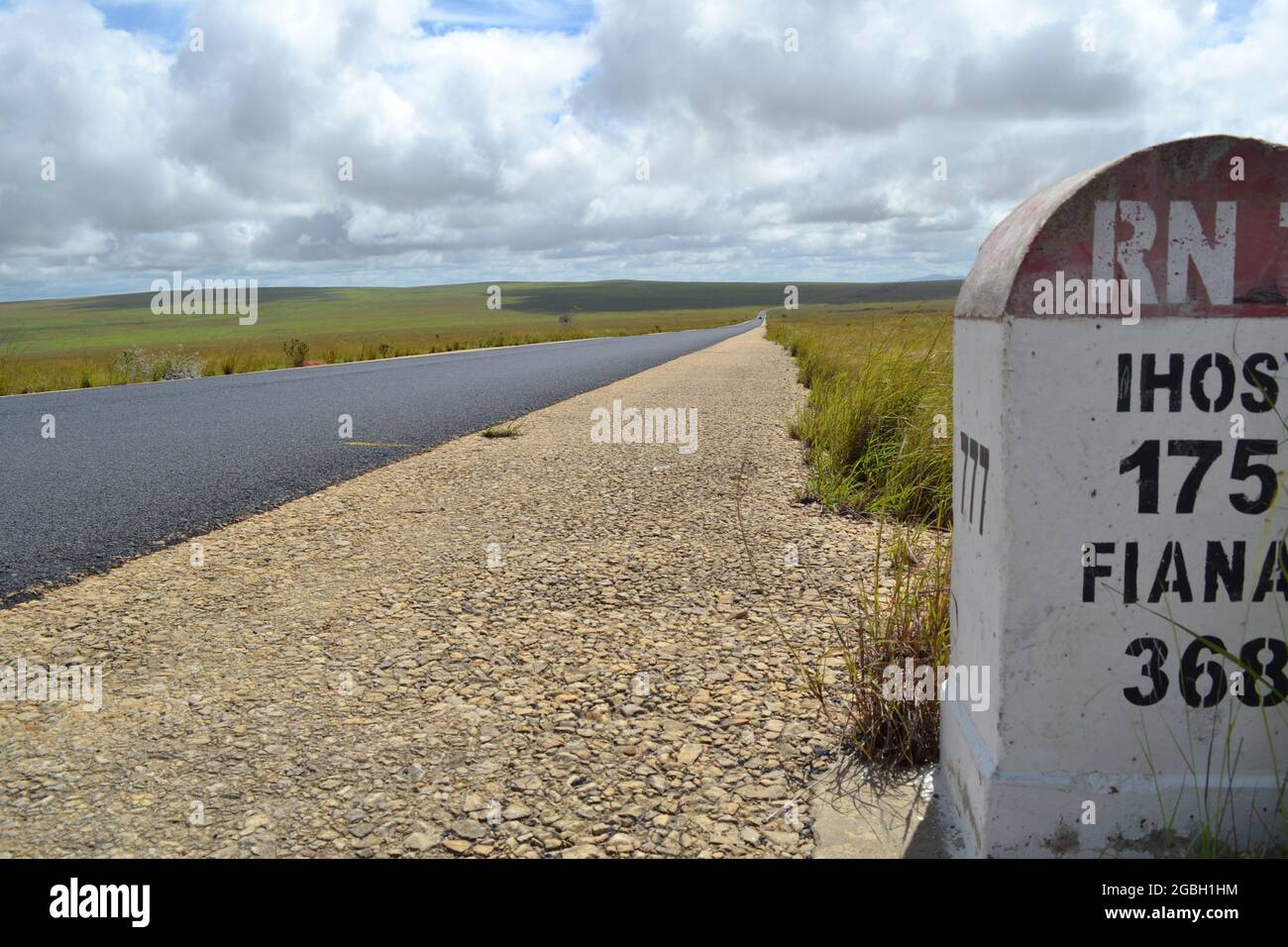 Legendary road called National Route 7 of Madagascar on a sunny day ...