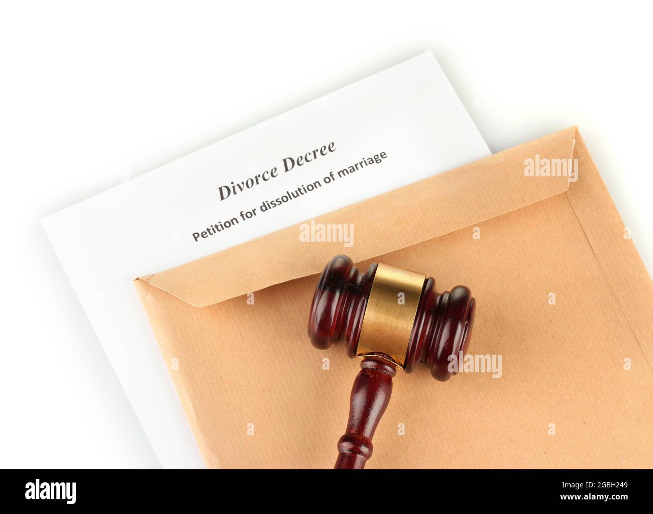 Divorce decree and envelope on white background Stock Photo - Alamy