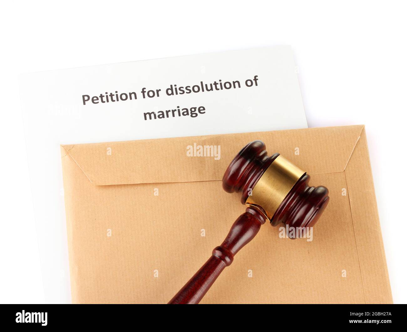 Divorce decree and envelope on white background Stock Photo - Alamy