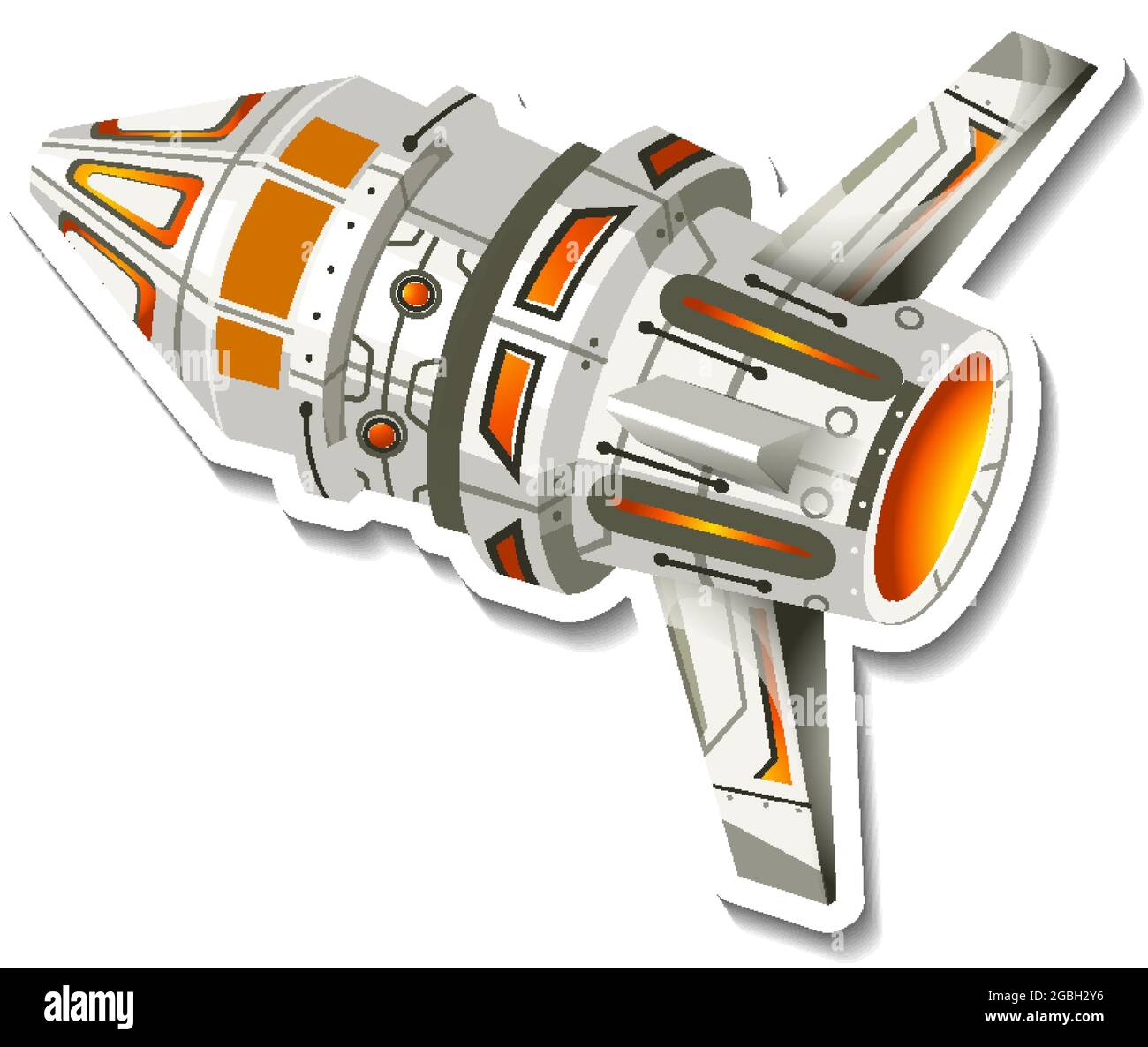 A sticker template with UFO or satellite isolated illustration Stock ...