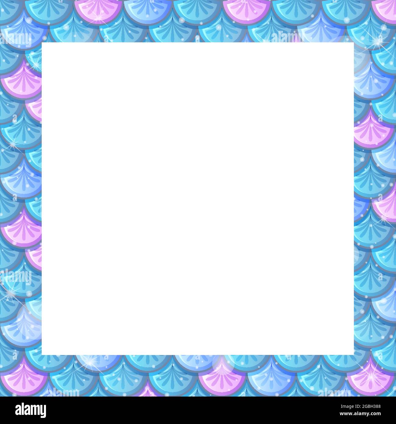 Blank blue fish scales frame template illustration Stock Vector Image ...