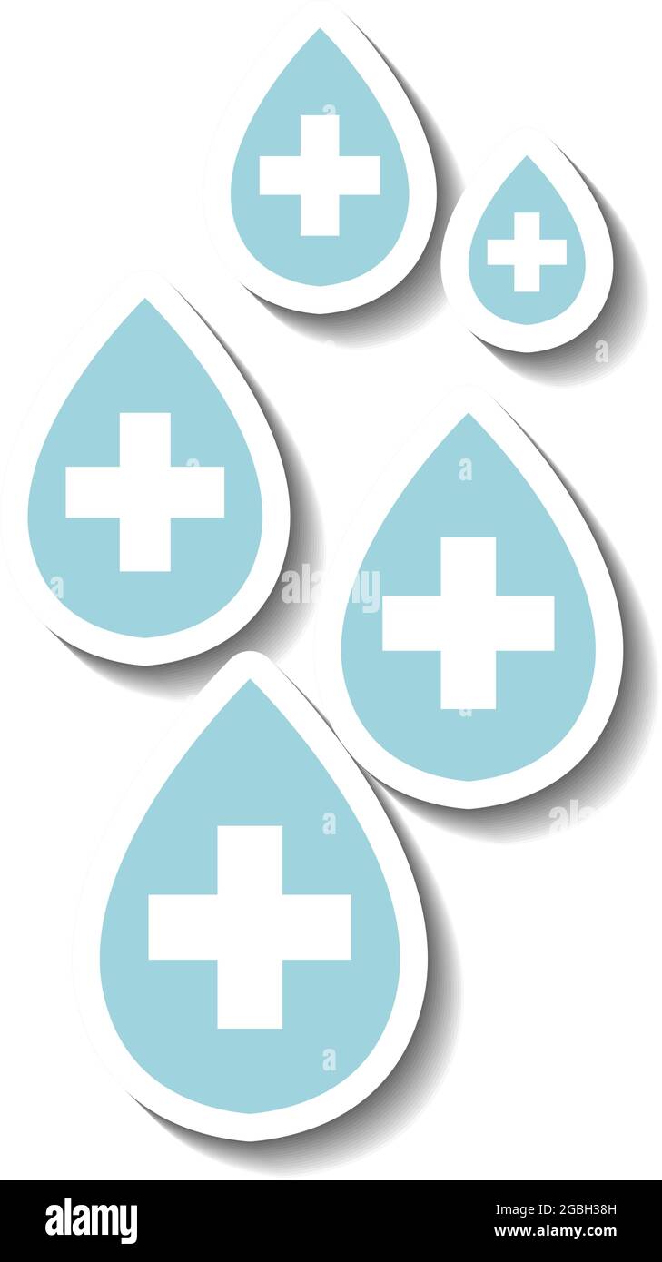 Sticker design with medical cross sign or first aid sign isolated ...