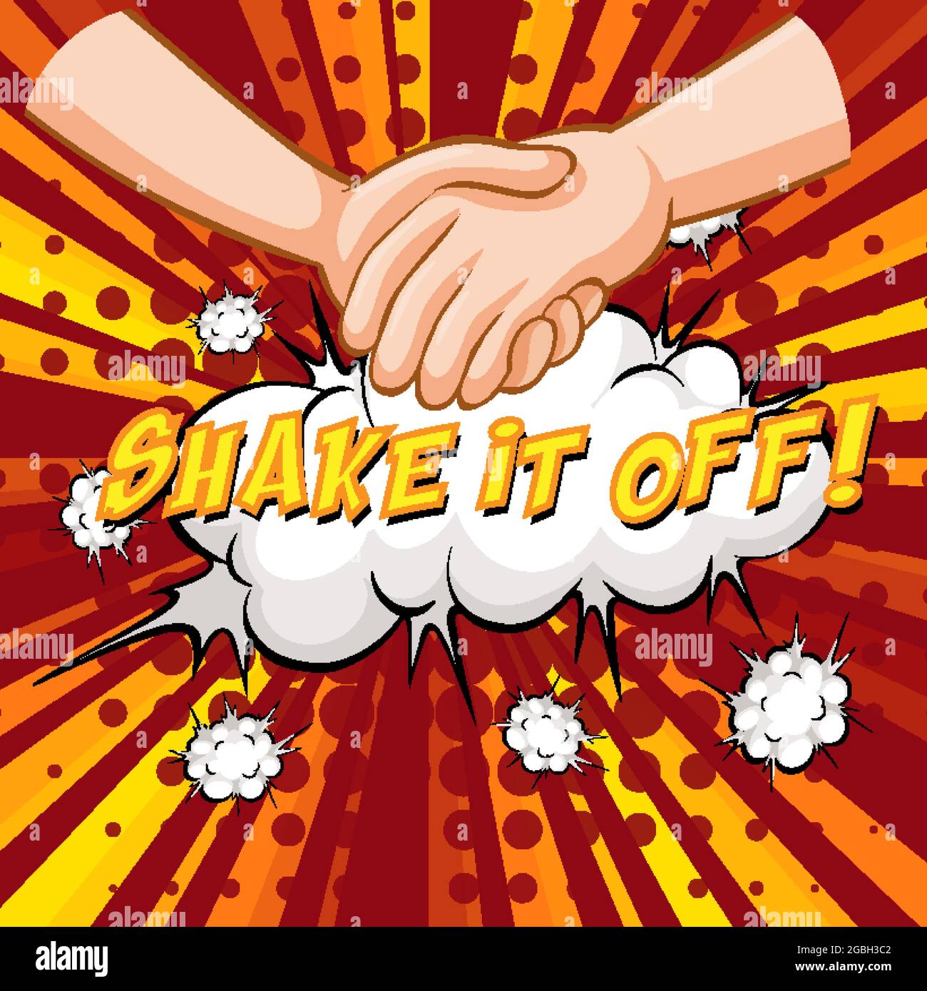 SHAKE IT OFF wording comic speech bubble on burst illustration Stock ...